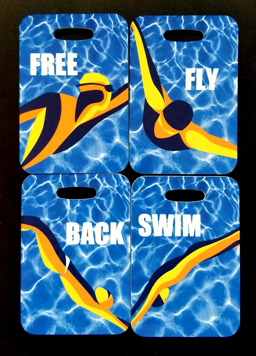 Abstract Swim Strokes Bag Tags, Sport Bag Tag, Swim Team Bag Tag, Swim ...
