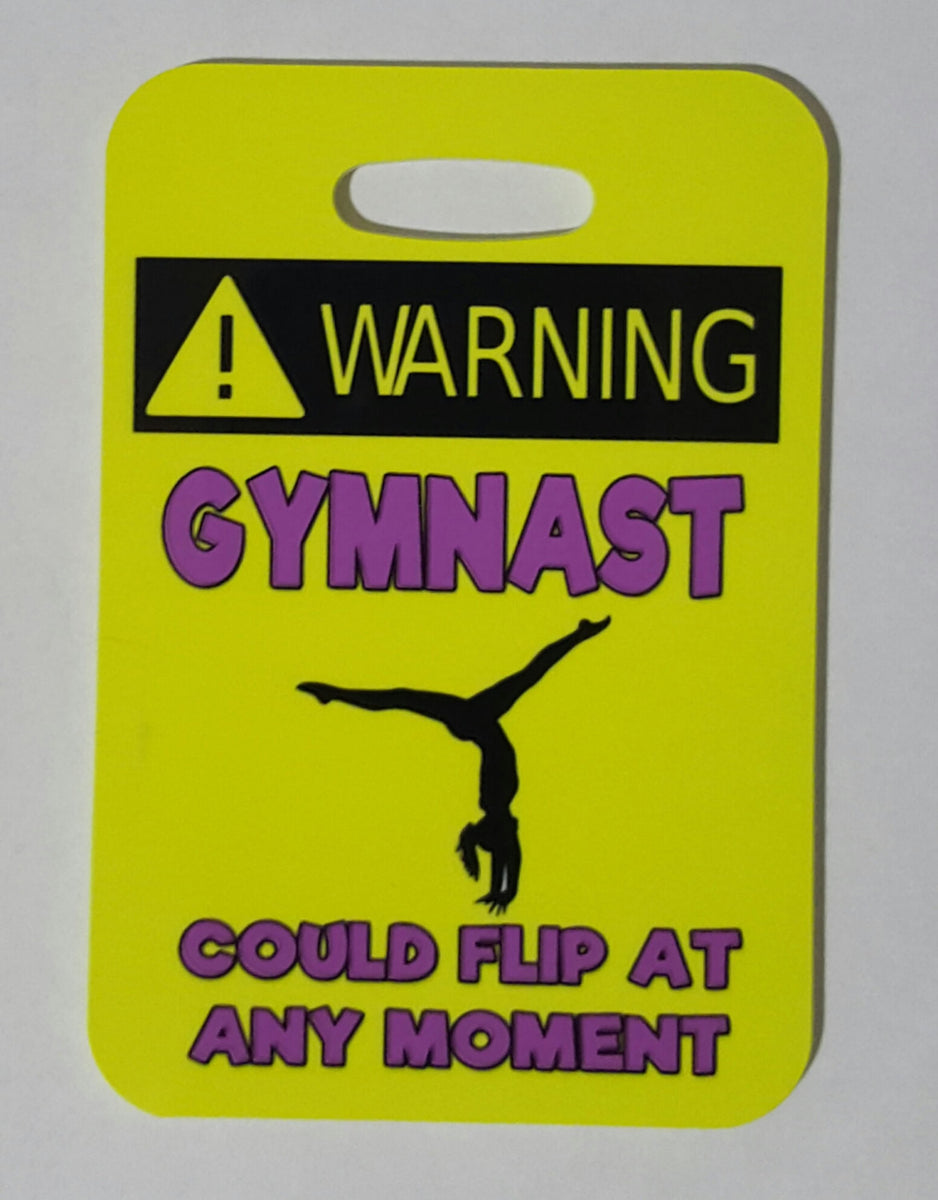 Warning Gymnast Could Flip Bag Tag – FlipTurnTags